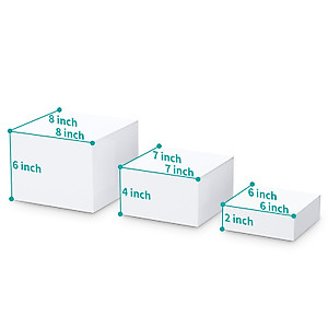 HIIMIEI Buffet Risers, Food Risers for Buffet Table, Display Stand Shelf for Catering Dessert Collectibles, Acrylic Cube Display Nesting Risers with Hollow Bottoms 3PCS 6''x7''x8''