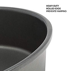 Cooking Light 9 Inch Round Baking Cake Pan Carbon Steel Quick Release Coating, Non-Stick Bakeware, Heavy Duty Performance, Gray