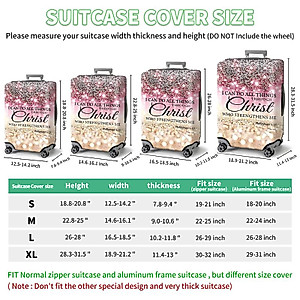 Luggage Covers for Suitcase TSA Approved,Elastic Washable Suitcase Cover Protector, I can do all things through christ Luggage Cover Sleeve Wrap for 19/ 20/ 21 Inches Suitcase Travel Accessories