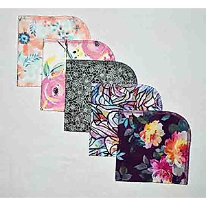 Flower Splash Printed Flannel Paperless Towels 1 Ply 12x12 Inches Set of 5