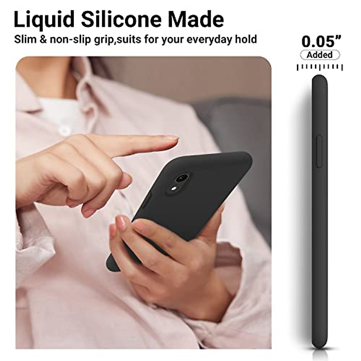 AOTESIER iPhone XR Case Ultra Slim Thin Silicone Cover with Full Body Protection [Anti-Scratch Microfiber Lining] Shockproof Bumper Case Compatible with iPhone XR 6.1 inch, Pure Black