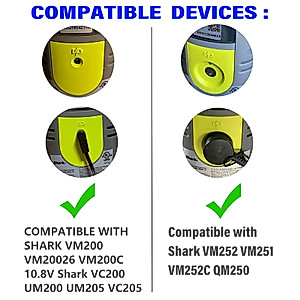 Replacement for Shark Vacmop Charger Compatible with Shark VM252 VM251 VM252C QM250 VM200 VM200C VC200 UM205 VC205 Hard Floor Vacuum Mop Charger