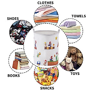 Super Basket,Nursery Bedroom Decor,Baby Laundry Large Hamper Foldable With Waterproof Pe Coating,Brothers Dirty Clothes Basket for Kids,Boys and Girls Birthday Gifts,Bathroom Set,Toy Bin (white)