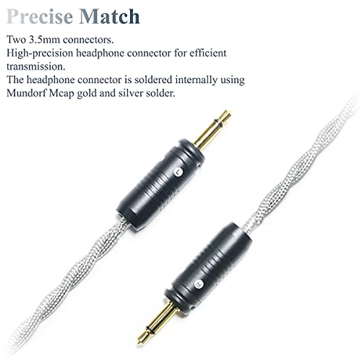 Elegia Headphone Cable Celestee Cable Stellia Cable 6N Single Crystal Silver Braid Cable for Focal Stellia Cable Focal elegia Cable Focal Celestee Cables Clear Elear Replacement Cable (3.5mm Plug)