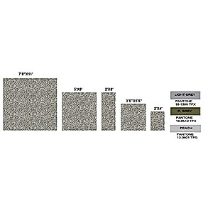 Furnish my Place Leopard Print Area Rug - 3 ft. 6 in. x 5 ft. 6 in, Ligh Grey, Rectangular Accent Rug with Contemporary Design