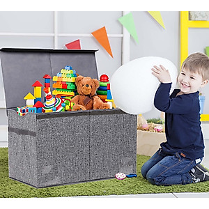 YOLOXO 2 Pack Toy Box Chest, Collapsible Sturdy Storage Bins with Lids, Extra Large Kids Toy Storage Organizer Boxes Bins Baskets