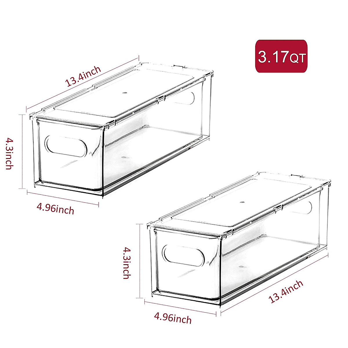 Shopwithgreen Refrigerator Organizer Bins with Pull-out Drawer, Drawable Clear Fridge Drawer Organizer with Handle, Plastic Kitchen Pantry Storage Containers