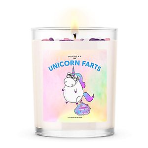 Kate Bissetts Unicorn Farts Candle with Crystal Shart Sprinkles | Cotton Candy Scent | 10z