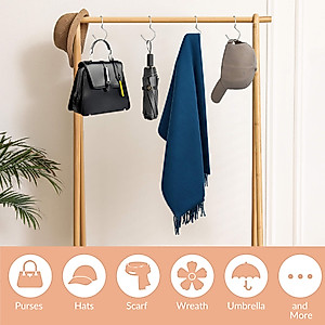 ZEDODIER 14 Pack Purse Hooks for Closet, Backpack Hanger Bag Holder, Closet Accessories Organizer S Hook for Hanging Purses, Handbags, Bags, Belts, Scarves, Hats, Clothes, and Plant, Silver