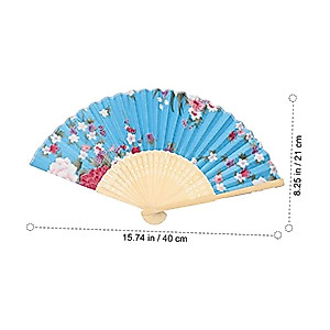 MUSISALY 2pcs Chinese Dancing Fans Chinese Silk Fans Silk Folding Fans folded fan Japanese Style fan Hand Bamboo Fans Japanese Hand Fan mini fan decorate men and women Chinese style Wooden