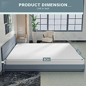 Dopinmin 5 Inch Gel Memory Foam Mattress King Size, Mattress in a Box for Skin-Friendly and Pressure Relief, Medium Firm Mattress Fiberglass Free, CertiPUR-US Certified,White