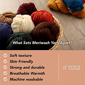 Meriwash - 100% Superwash Merino Wool Yarn 100 Grams Hank DK Weight - Sourced Directly from Peru - Heavenly Soft and Perfect for Knitting and Crocheting (Petrol Blue)