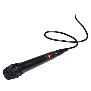 JBL PartyBox 310 Premium High Power Portable Wireless Bluetooth Audio System Bundle PMB100 Wired Dynamic Vocal Mic - Black