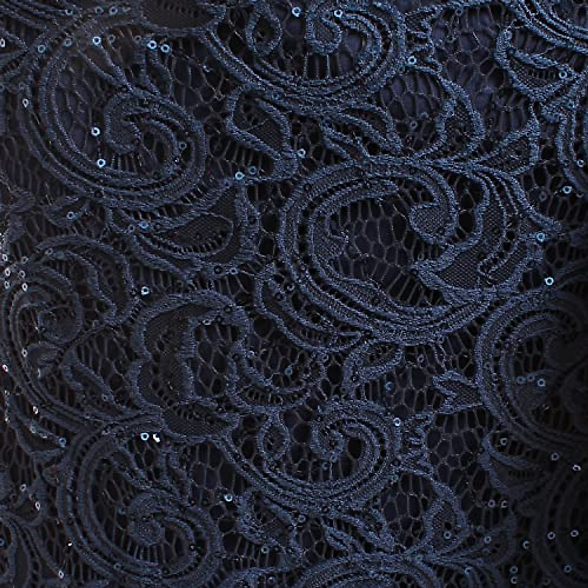 Alex Evenings Women's Long Sleeveless Cascade Ruffle Detail Dress with Front Slit, Navy Sequin, 14