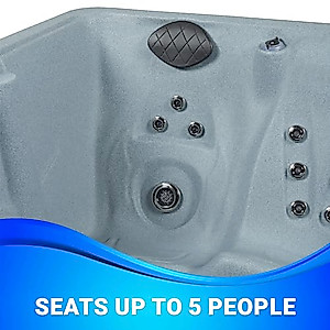 Essential Hot Tubs 34-Jet Lakeside EX Hot Tub, Seats 5, Lounger Seating with 2 Oversized 14-Port Jets, Powered by 5-Peak HP Pump, Gray Granite/Charcoal Gray