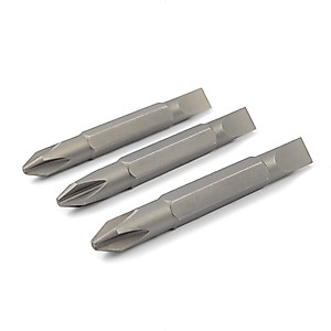 1/4 Hex Screwdriver Bit Set for Drill - Double Ended Driver for Phillips and Slotted Screw (3-Pack) (2 Inches (Short))