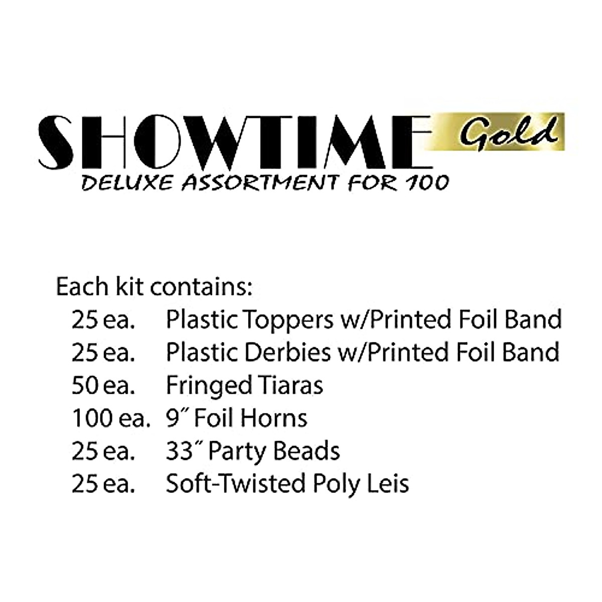 Showtime Gold Asst for 100 Party Accessory (1 count)