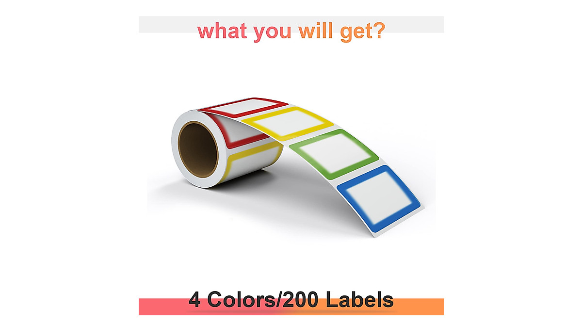 MFLABEL Colorful Name Tag Labels - 200 Stickers