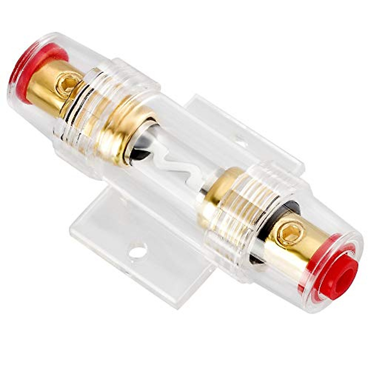 OIIKI 4-8 Gauge AWG in-line AGU Fuse Holder with 2 PCS 60A AGU Type Fuse for Car Audio, Alarm Amplifier, Truck Audio, Compressors