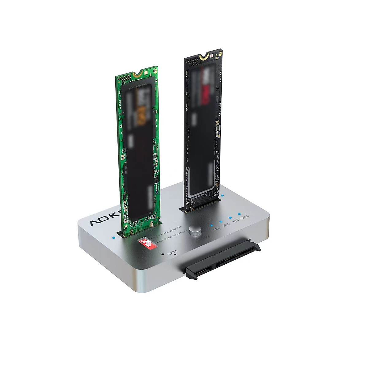 AOKO M.2 Duplicator NVMe to SATA Docking Staion for M.2 PCIe NVMe/M.2 SATA and 2.5" /3.5" SATA SSD/HDD with Offline Cloning( NVMe to NVMe Clone Not Supported)