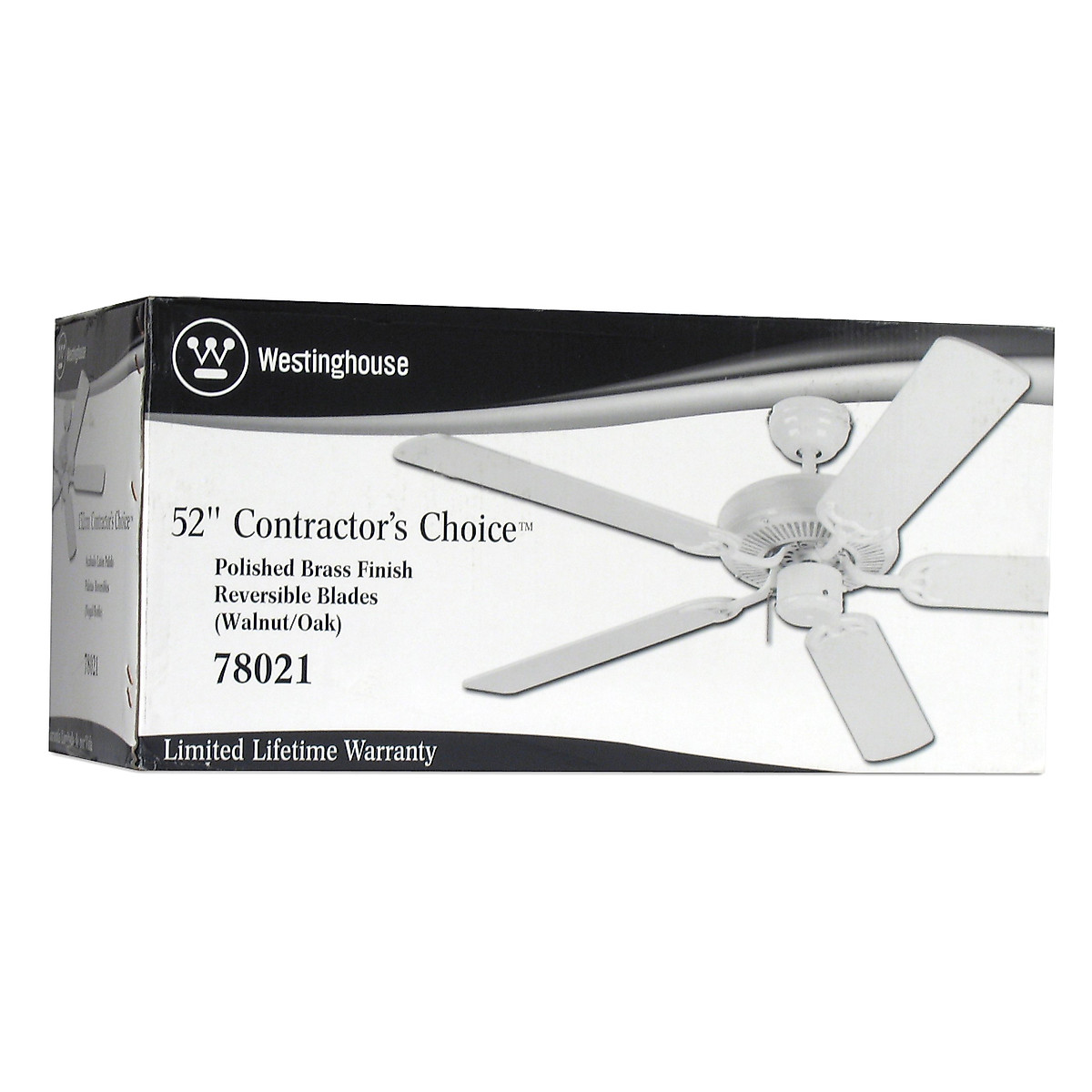 Westinghouse 7802100, Polished Brass Lighting 78021 52-Inch Contractor's Choice Ceiling Fan