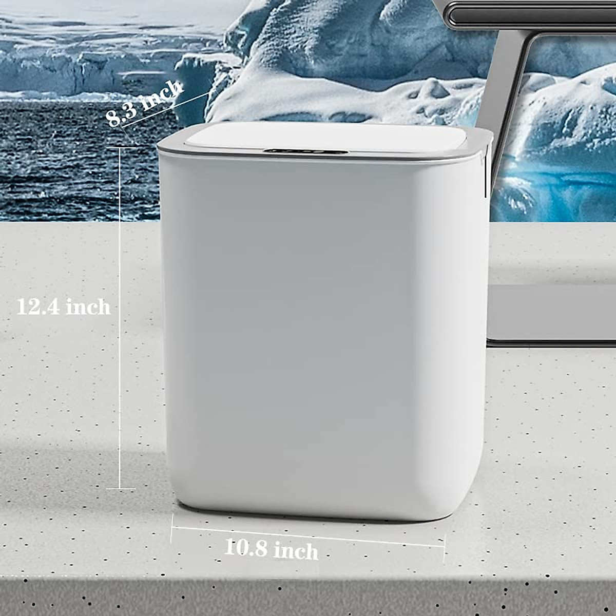 Touchless Bathroom Trash Can with Lids, 4.5 Gallon Automatic Small Garbage Can Motion Sensor Trash Bin, Motion Waste Basket for Toilet, Living Room,Bedroom,Office,Gifts for Women (White)