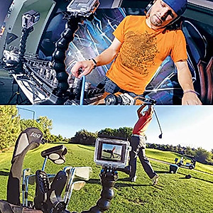 Jaws Flex Clamp Gooseneck Mount for GoPro Mount, PULUZ Adjustable Action Sports Cameras Mount Clamp for Gopro HERO9 8 7 6 5 Session 4 3+ 3 & DJI Osmo Action & Other Action Cameras