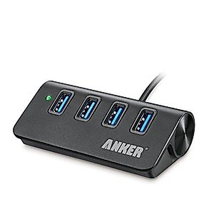 Anker 4-Port USB 3.0 Unibody Aluminum Portable Data Hub with 2ft USB 3.0 Cable for Macbook, Mac Pro / mini, iMac, XPS, Surface Pro, Notebook PC, USB Flash Drives, Mobile HDD and More