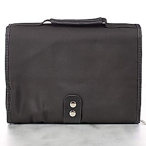 Christian Art Gifts Black Microfiber Bible Cover for Men and Women | Ichthus Jesus Fish Emblem | Large Zippered Tri-Fold Organizer Case for Bible