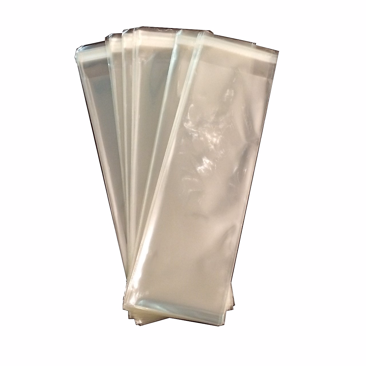 2.5" x 8'' inches Clear Long Food Safe Self-Sealing Adhesive Resealable Food Safe Plastic Flat Cello Wrap Cellophane Candy Goody Pretzel Cake Pop Treat Gift Bags 100pcs