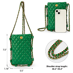 Montana West Small Quilted Cell Phone Purse for Women Soft Chain Crossbody Cellphone Wallet Bag MWC-141GN