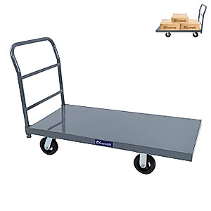 5Seconds Platform Cart Industrial Dolly Cart Heavy Duty 48” X 24” Platform Truck Commercial Cart Flatbed Platform Cart with 2000lb Capacity, Moving Cart 6” Swivel Wheels Flatbed cart, Push Cart