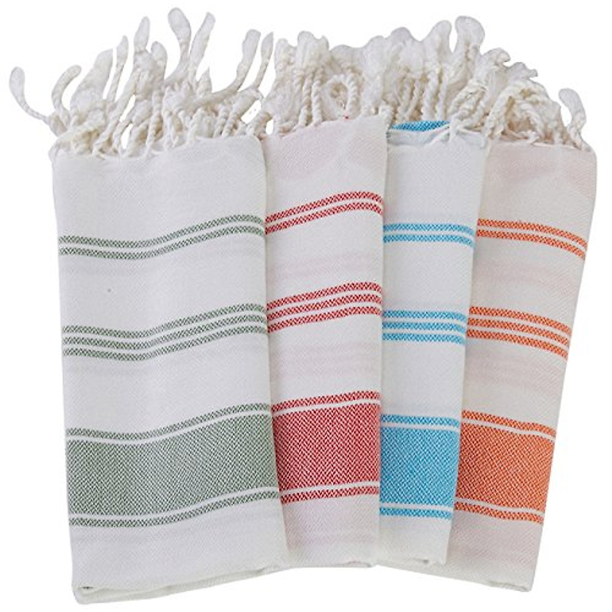 (SET of 8) Turkish Cotton Hand Face Head Guest Gym Towel Set Peshtemal Washcloth Kitchen Tea Towel Dish Cloth Set (MultiColor)
