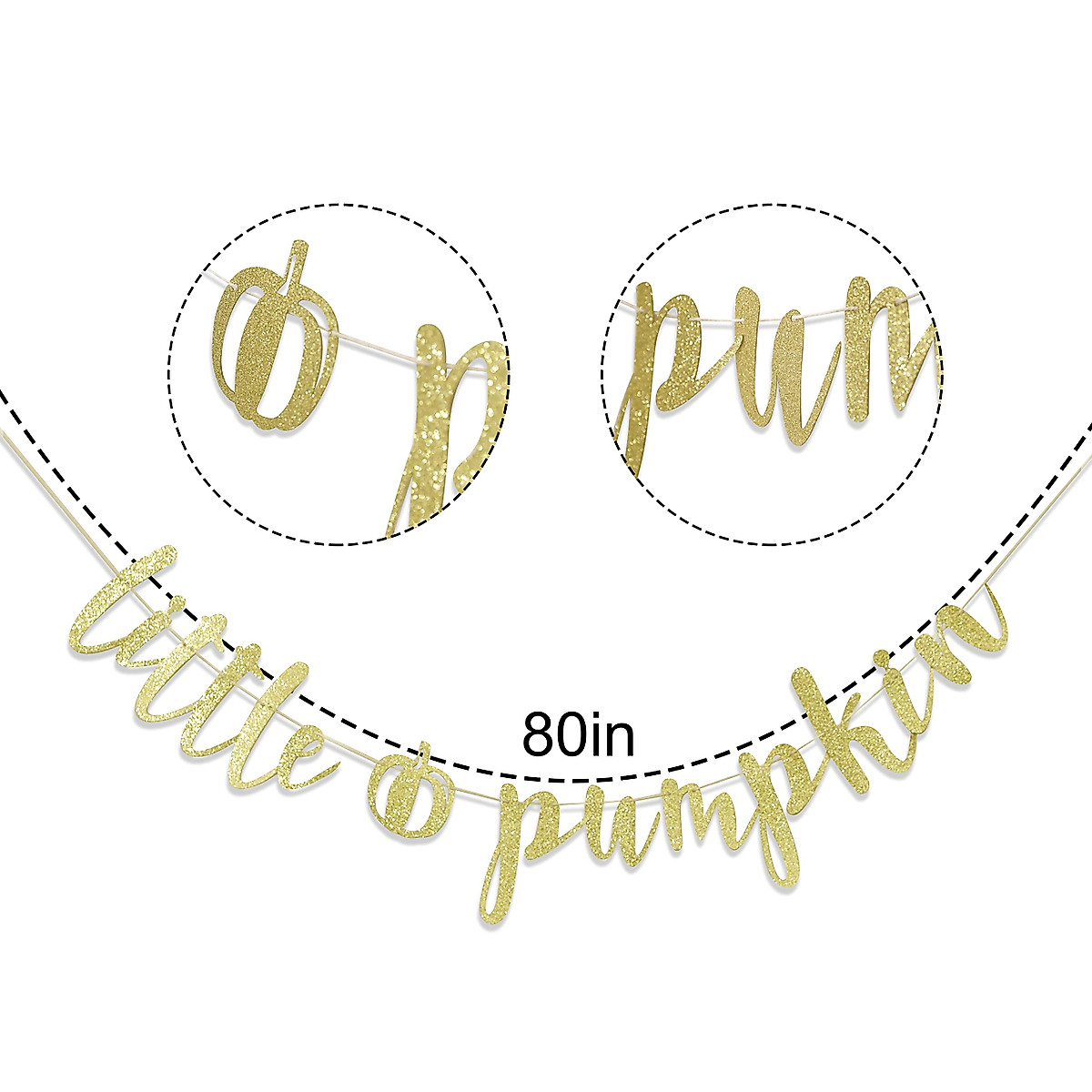 Little Pumpkin Banner - Halloween banner,Little pumpkin 1st birthday banner,Fall Themed Baby Shower Banners, Gold Glitter Fall Baby Party Decorations