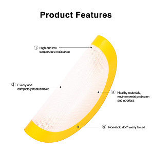 Operitacx Cooking Mat Nonstick Bakeware Countertop Protector Mat Baking Pastry Mat Pizza Baking Mat Cake Pan Liners Air Fryer Reusable Baking Mat Round Baking Mats Fried Dumpling Microwave