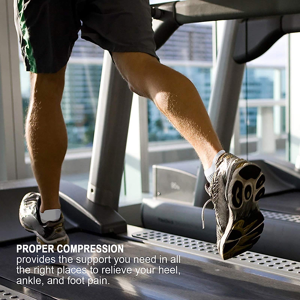 No Show Compression Socks for Men and Women (4 Pairs), Low Cut Running Ankle Socks with Arch Support for Plantar Fasciitis, Cyling, Athletic, Flight, Travel, Nurses