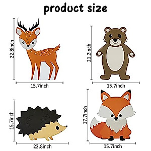 Woodland Baby Shower Decoration 4pcs Cute Animal Cutout Woodland Creatures Forest Animal Theme Decor for Baby Shower Backdrop