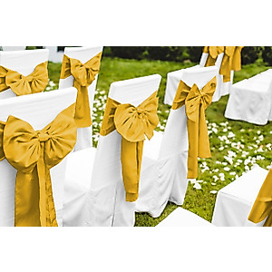 12 Pack Gold Satin Table Runner 12 x 108 Inch Long Premium Table Runners, for Wedding Party Events Decoration, Birthday Parties, Banquets Decorations, Graduations, Engagements