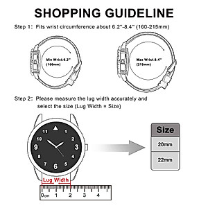 Anbeer Leather Silicone Hybrid Wacth Bands 20mm 22mm Genuine Leather and Rubber Watch Strap for Men and Women