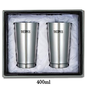 Thermos JMO-GP2 Vacuum Insulated Tumbler, Set of 2, Silver, 13.5 fl oz (400 ml)