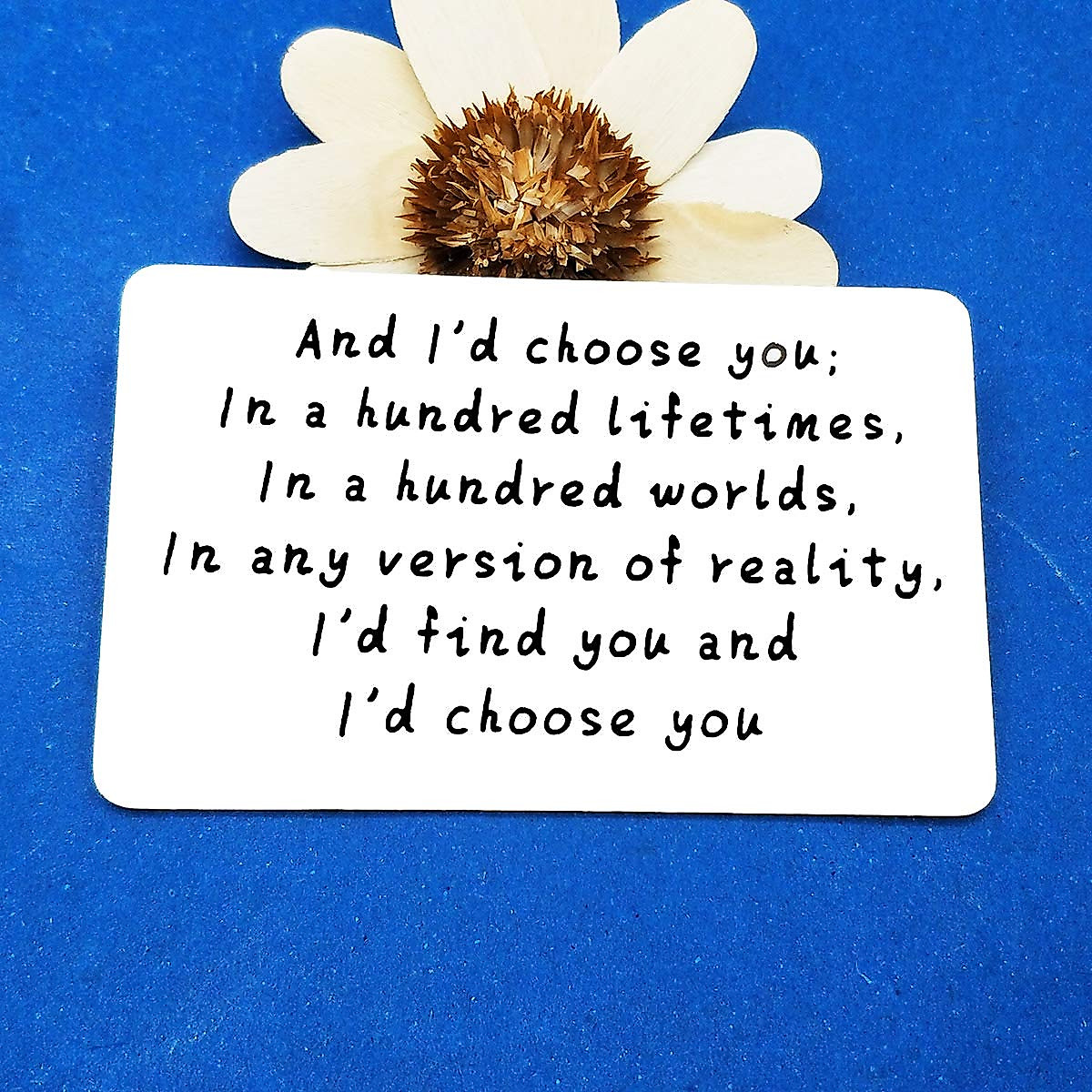 Engraved Wallet Insert Card Husband Gifts from Wife Boyfriend Gifts Anniversary Valentines Gifts for Men I'd choose you Metal Cards Birthday Card Gifts for Husband Wedding Day Gift for Groom Fiance