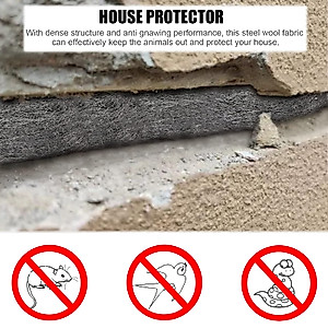 2Pack Steel Wool Mice Control, Animals Blocker Rolls, Wire Mesh Fill Fabric DIY Barrier Pads, Wood Filler Hardware Cloth Gap Filter for Sanding, Wall Crack, Hole, Pipeline, Garden, House, Garage(16oz)