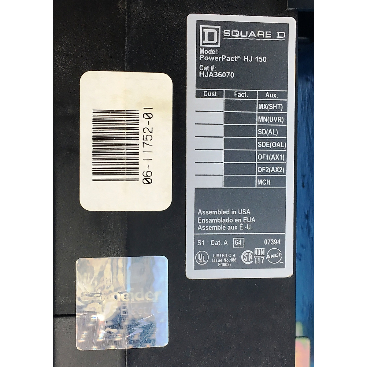 SQUARE D HJA36070 Molded Case Circuit Breaker 600V 70A