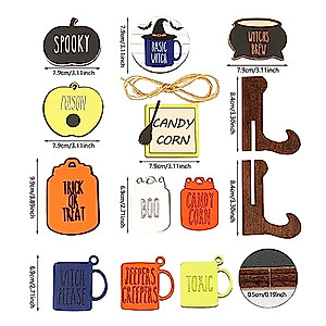 Halloween Farmhouse Decors for Tiered Tray for Living Room Bathroom Tiered Tray Decors Set Wooden Table Signs Tiered Tray Set Decorative Trays Signs Wood Sign Mini Signs Bedroom Wooden Decor