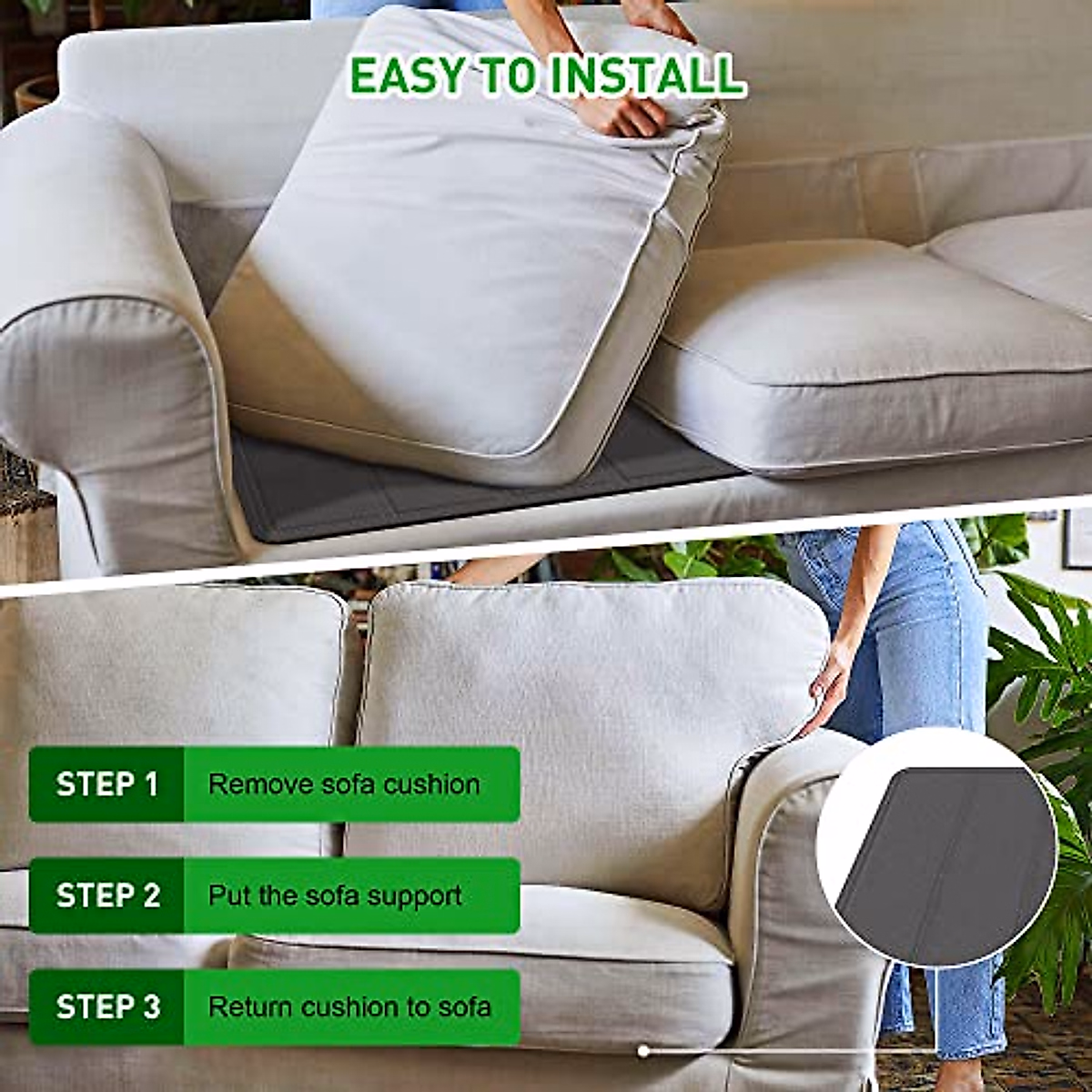 Weekinend Couch Cushion Support[18" W x 66" L] for Sagging Chair Cushions,Thickened Bamboo Board Sofa Couch Support,Protect Couch Sagging Support prolong Sofa Life