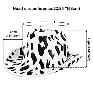 DOCILA Black Cowboy Hat For Women Men DIY Western Cowgirl Hats Felt 2 Pieces Party Costume Dress Hats Valentine Gift Birthday Adjustable Drawstring