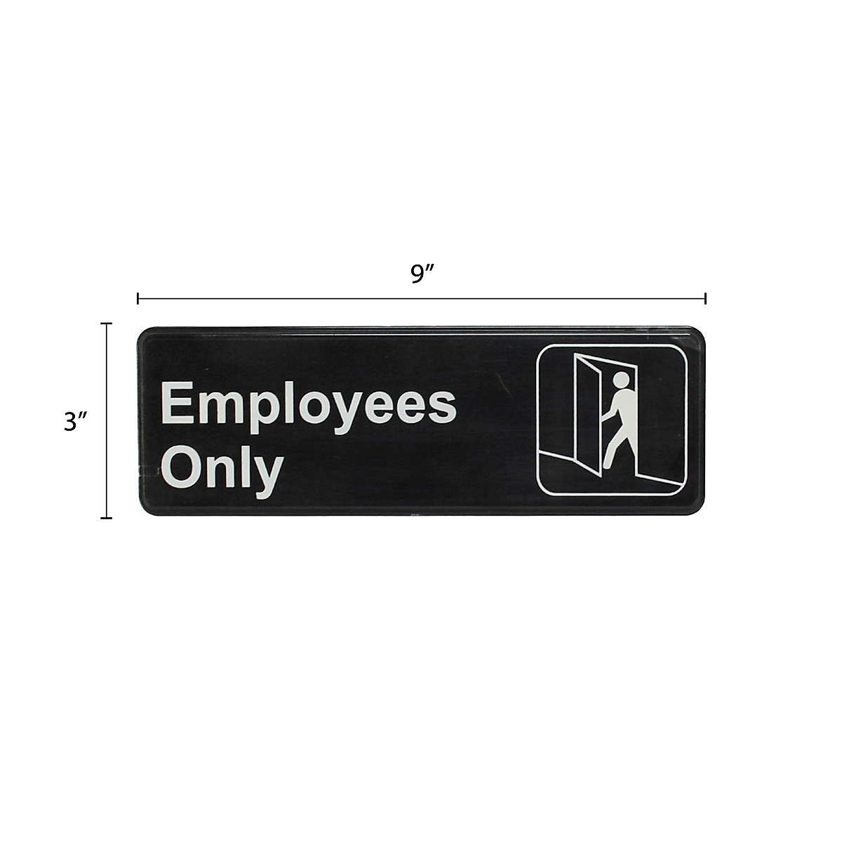 Thunder Group PLIS9304BK "Employee Only" Information Sign with Symbols, 9 by 3-Inch