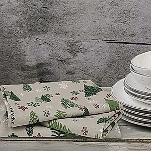 [20"x30",3 Pack] Premium Kitchen Towels and Dishcloths Sets, Cotton Dish Towels for Kitchen, Green Tree Print Dish Cloths for Washing Dishes, Hand Towels for Kitchen, Tea Towels & Bar Mops