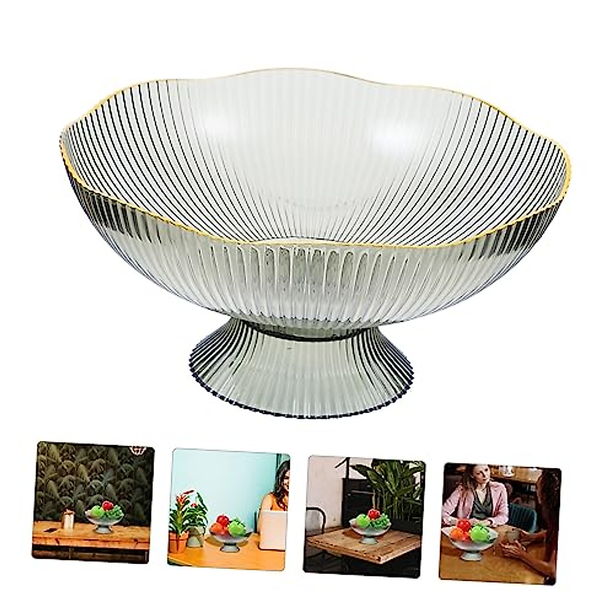 Hoement Stewed Fruit Bowl trifle bowl plastic serving platter fruit serving tray footed fruit tray footed serving tray dessert dish fruit container tea cup drain tray food the pet pylon