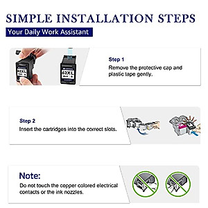 62XL Ink Cartridges Replacement for HP 62XL Ink Cartridge Combo Pack for HP Envy 5540 5640 5660 7640 7645 OfficeJet 5740 5745 8040 OfficeJet Mobile 250 200 Printer (1 Black, 1 Tri-Color)